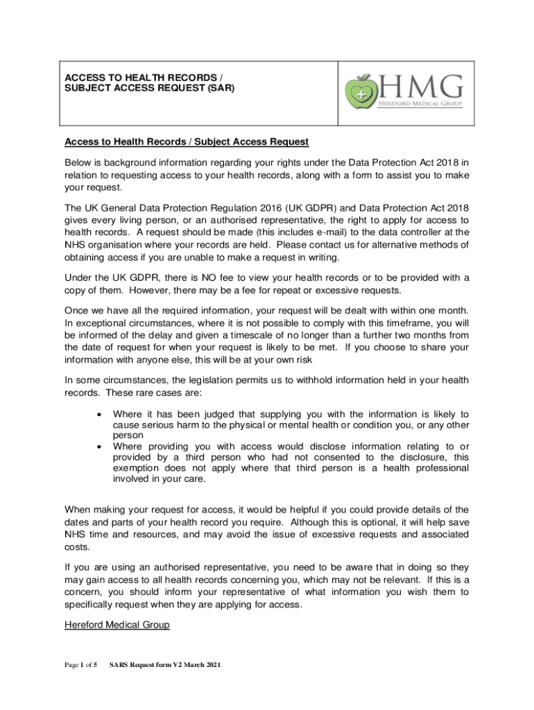 Fillable Online Preparing and submitting your subject access request Fax Email Print - pdfFiller