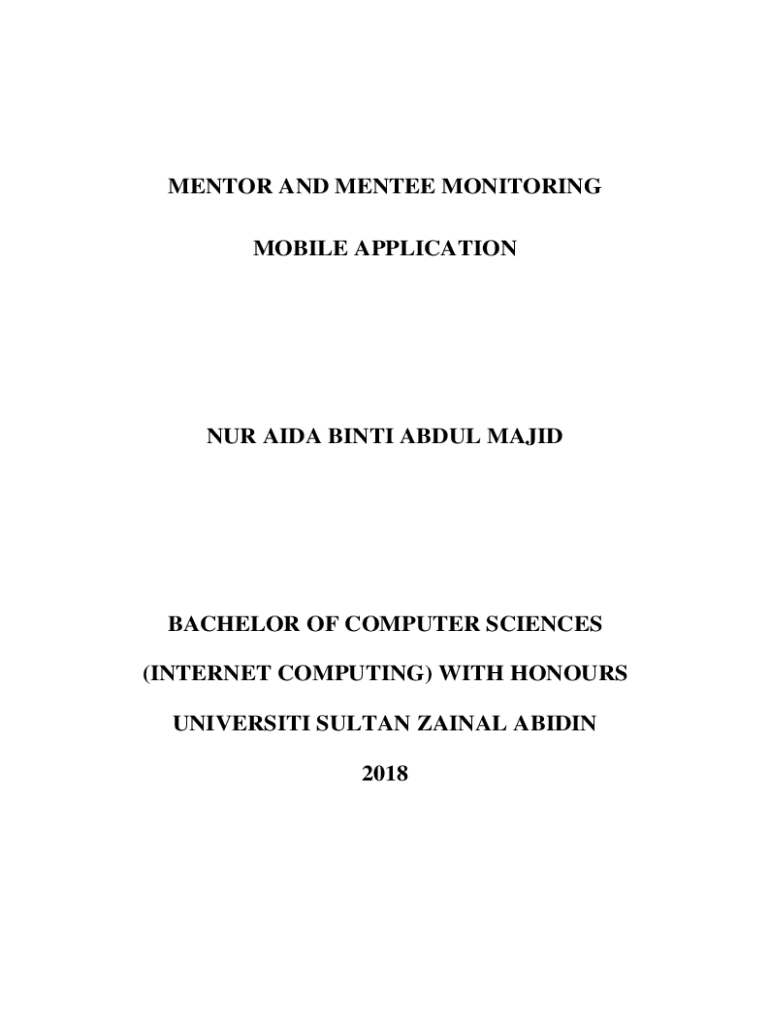 Fillable Online unisza mentor mentee monitoring application Fax Email Print - pdfFiller