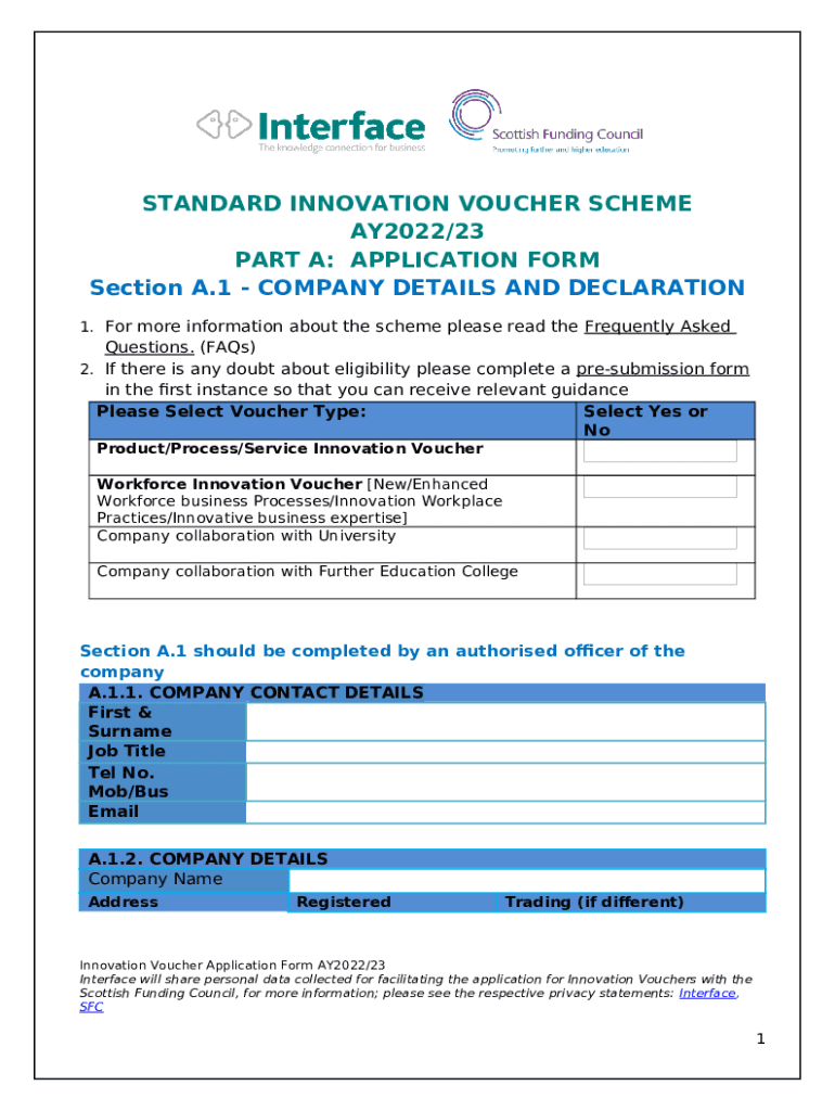 Standard-Innovation-Voucher-Application-. ... Doc Template | pdfFiller