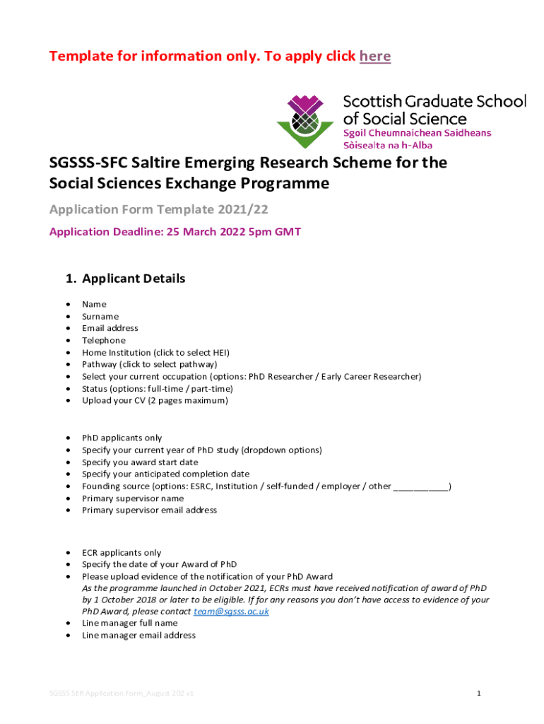 Fillable Online Application Form Template 2021/22 Fax Email Print ...