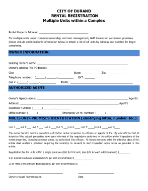 Fillable Online Rental Registration Application (3 units or more) Must ...