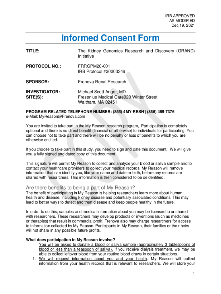 Fillable Online IRB Consent Form TemplatesHuman Research ... Fax Email ...