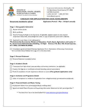 Fillable Online CHECKLIST FOR APPLICATION FOR LOCAL SCHOLARSHIPS Fax Email Print - pdfFiller