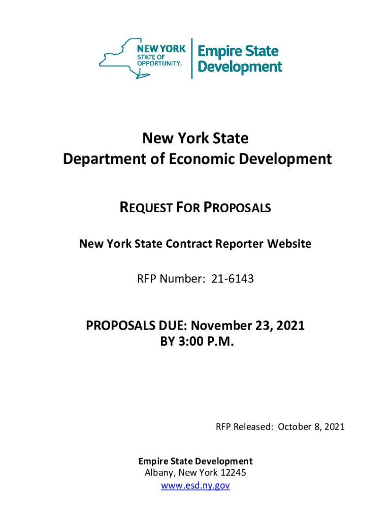 Fillable Online esd ny New York State Contract Reporter Website RFP ...