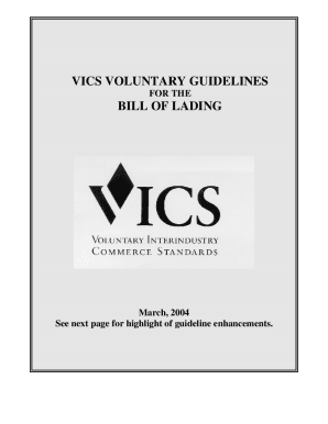 Fillable Online VICS VOLUNTARY GUIDELINES FOR THE BILL OF ... Fax Email ...