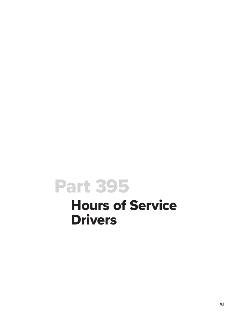 Fillable Online 49 CFR Part 395 -- Hours of Service of Drivers Fax ...
