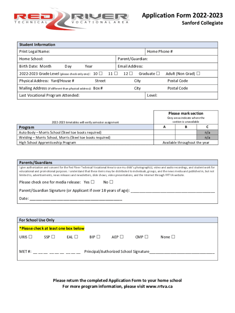 Fillable Online Application Form 2022-2023 Fax Email Print - pdfFiller