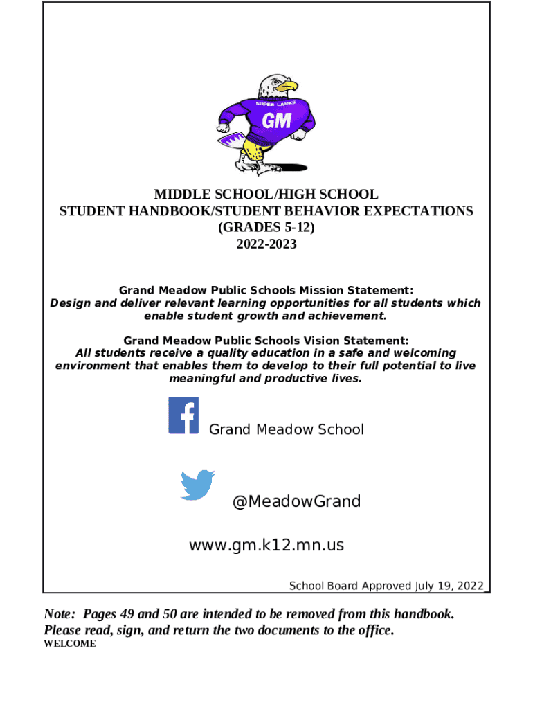 Elementary Student Handbook - Brooke Sloan-First Grade Doc Template ...