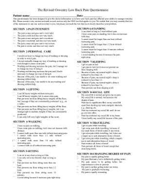 Fillable Online The Revised Oswestry Disability Index (for low back ...
