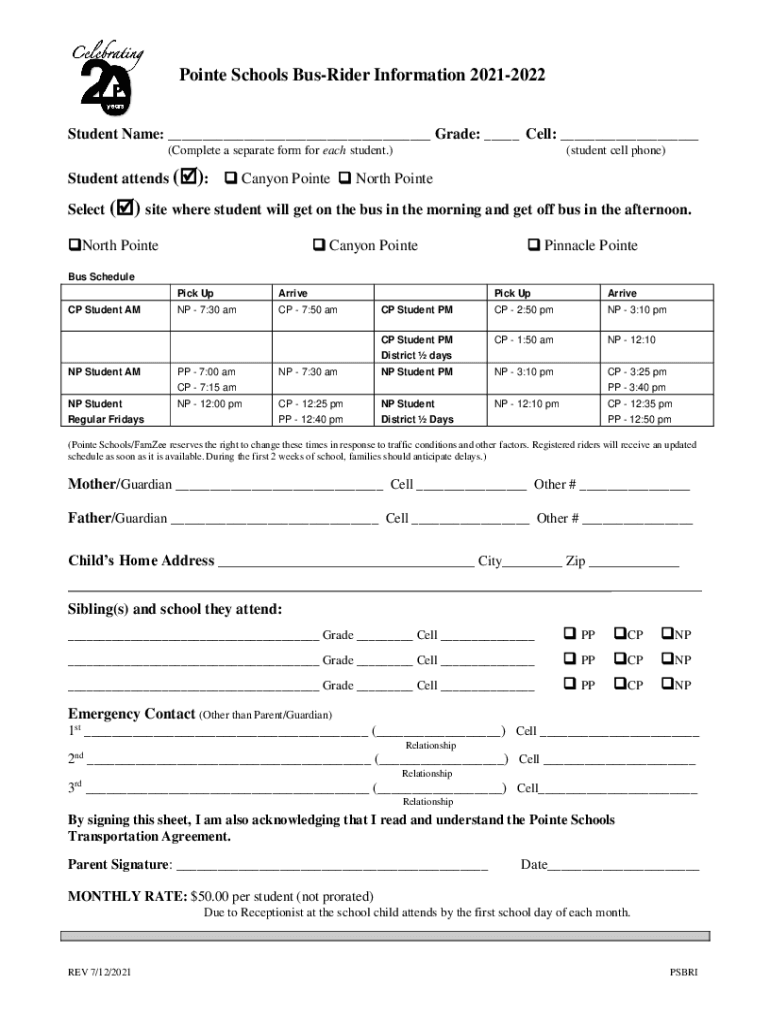 Fillable Online District School Transportation Monitoring Self ...
