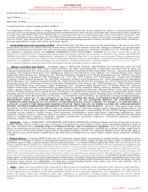 Fillable Online minor participant consent, waiver, release, hold ...