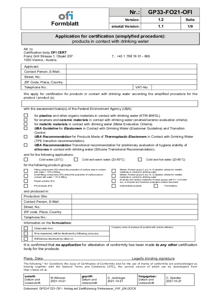 Fillable Online Drinking water in Vienna - Austria Message Board Fax ...