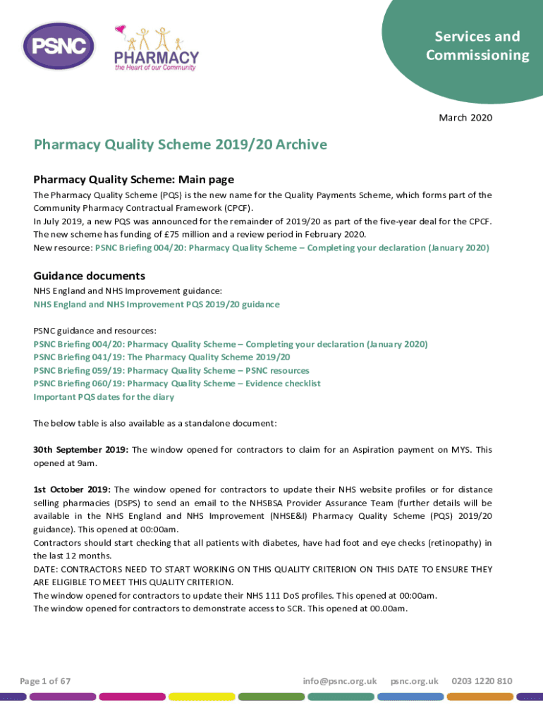 Fillable Online What is the Pharmacy Quality Scheme (PQS)? Fax Email ...