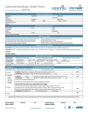 Fillable Online Gastroenterology Order Form Fax Email Print - pdfFiller