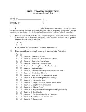 Fillable Online First Affidavit of Completeness Fax Email Print - pdfFiller