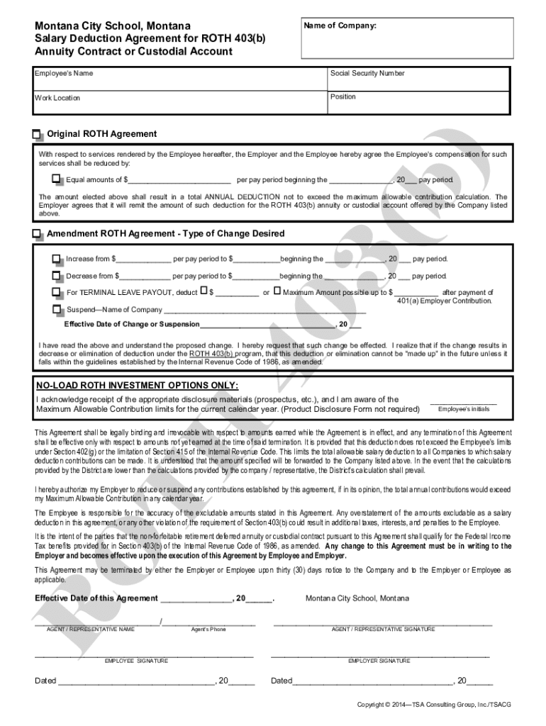 Fillable Online 403(b)-Roth-Salary-Reduction-Agreement.pdf Fax Email Print - pdfFiller