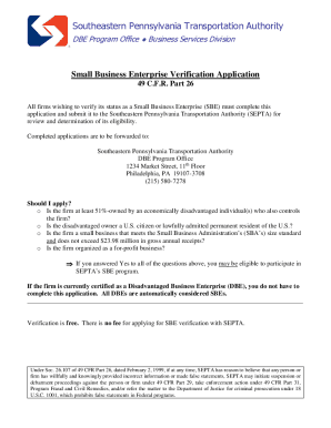 Fillable Online 49 CFR Part 26 Sample Disadvantaged Business ... Fax ...