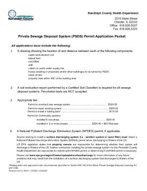 Fillable Online Private Sewage Disposal System Permit Application ...