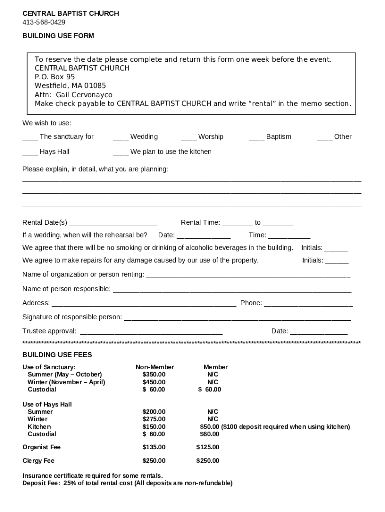 First Baptist Church Membership Application Doc Template | pdfFiller