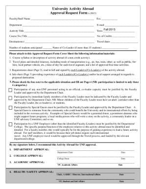Fillable Online University Activity Abroad Approval Request Form ...