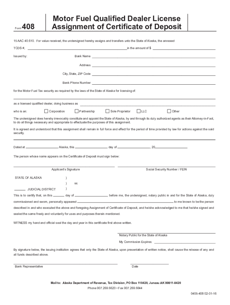 Fillable Online Motor Fuel Qualified Dealer License Assignment of ...