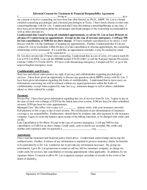 Fillable Online Informed Consent for Treatment & Financial ...