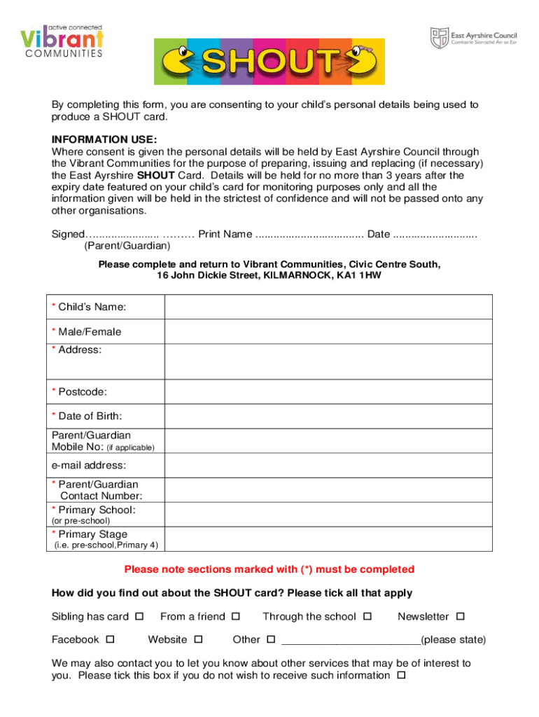 Fillable Online SHOUT Consent Form. Download our SHOUT-Consent-Form Fax ...