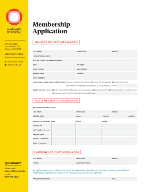 Fillable Online edportal harvard Membership ApplicationHarvard Ed ...