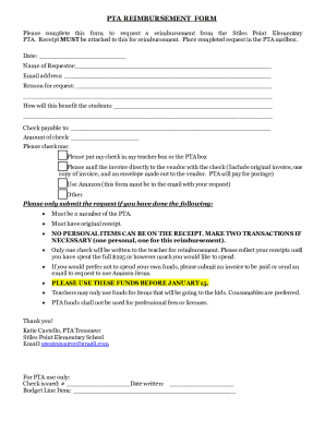 Fillable Online PTA Expense Form Reimbursement Process in 5 Simple ...
