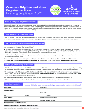 Fillable Online Compass Brighton and Hove Registration Form for young people ... Fax Email Print ...