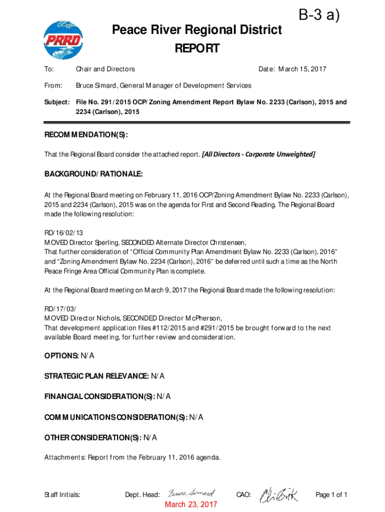 Fillable Online prrd bc Recommendation Report Application to Amend the ...