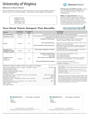 Fillable Online hr virginia Your Davis Vision Designer Plan Benefits ...