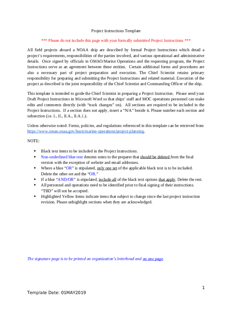1 Template Date: 08AUG2017 Project Instructions ... Doc Template | pdfFiller