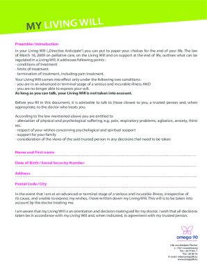 Fillable Online Living Will Form: Explanation and Samples Fax Email ...