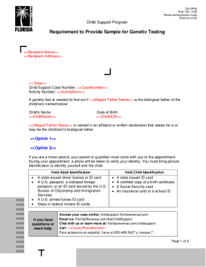 Fillable Online Requirement to Provide Sample for Genetic Testing Fax ...
