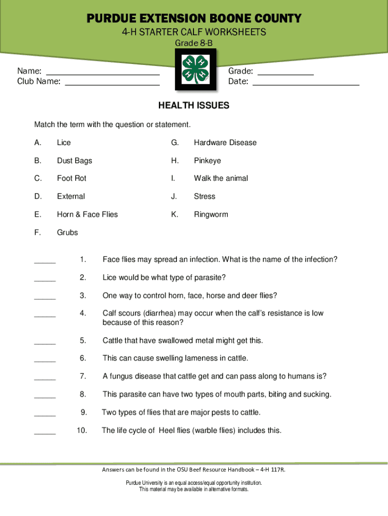 Fillable Online extension purdue Word Doc - Purdue Extension Fax Email ...