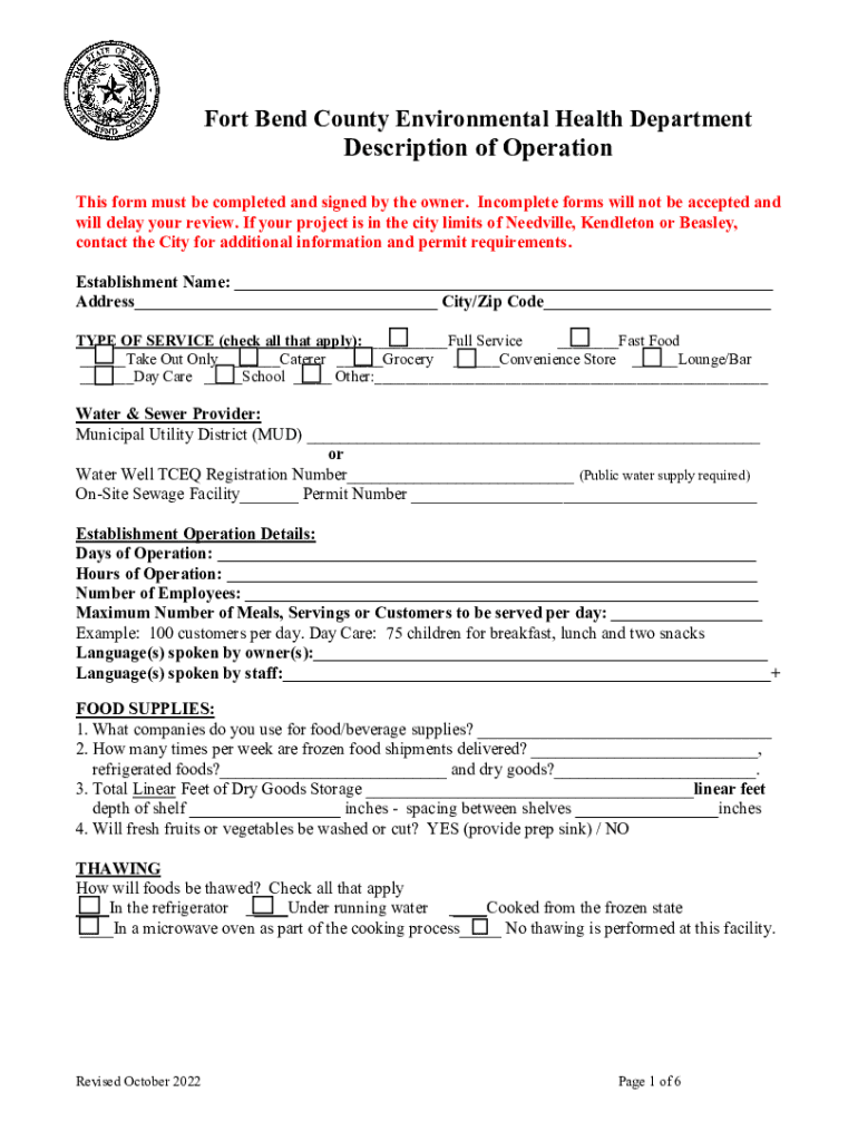 Fillable Online Application for a Food Establishment Permit Fax Email ...