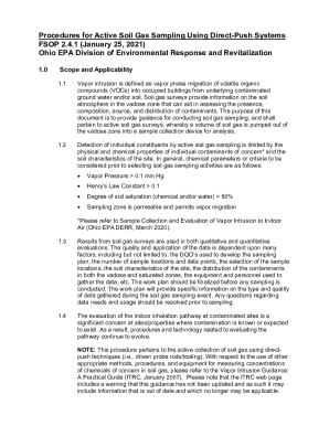 Fillable Online epa ohio sample collection and evaluation of vapor ...