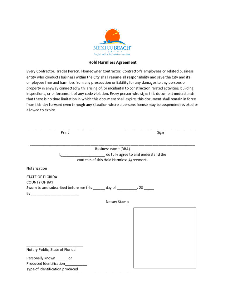 Fillable Online Hold Harmless Agreements: A Contractor's Guide With Free ... Fax Email Print ...