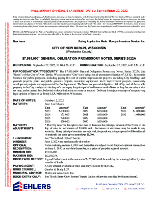 Fillable Online preliminary official statement dated september 20, 2022 ...