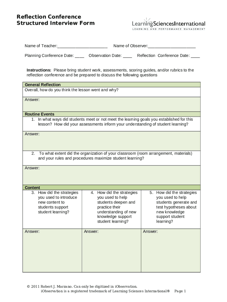 Model Observation Protocol: Post-Conference Planning Doc Template ...