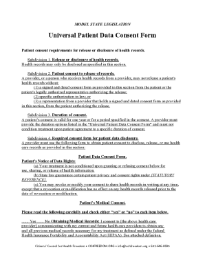 Fillable Online Universal Patient Data Consent Form Fax Email Print ...