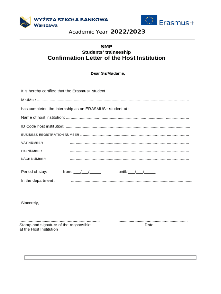 What is the Erasmus Plus programme for internships? Doc Template | pdfFiller