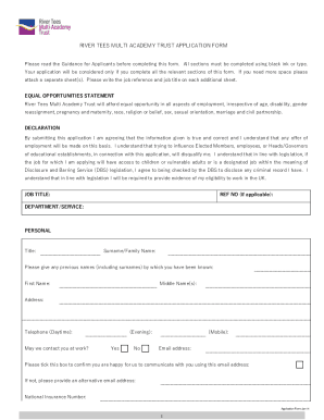 Fillable Online Application for a single academy trust to become a ...