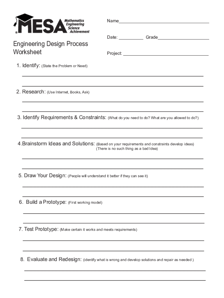 Fillable Online What is the Engineering Design Process? A Complete ...