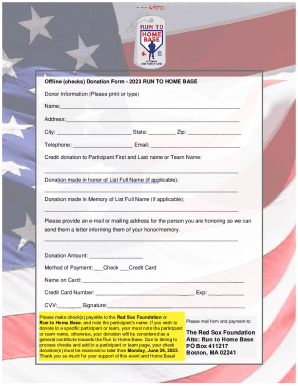 Fillable Online Offline (checks) Donation Form Fax Email Print - pdfFiller