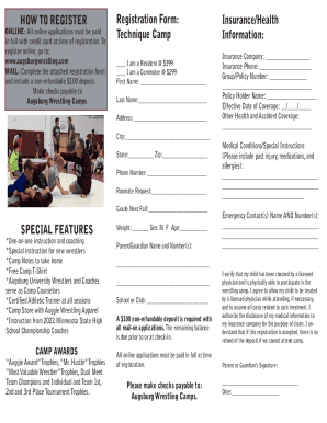 Fillable Online Registration Form: Father Son Camp Fax Email Print ...