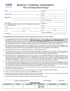 Fillable Online Parking Garage Agreement Fax Email Print - pdfFiller