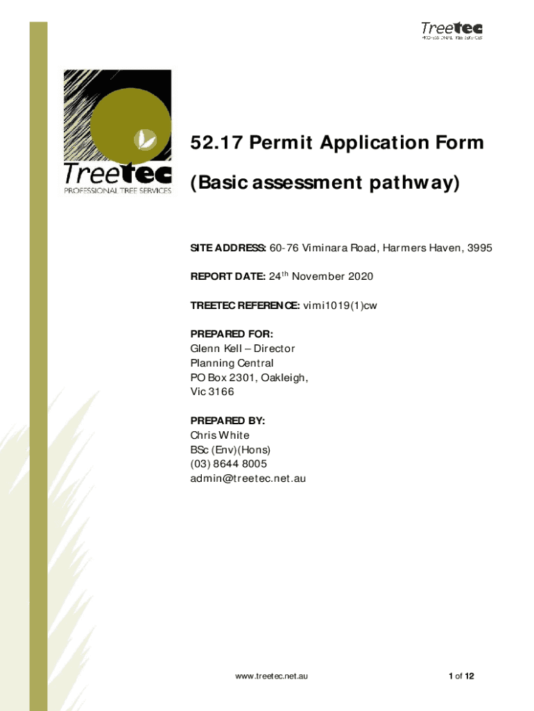 Fillable Online 52.17 Permit Application Form (Basic assessment pathway ...