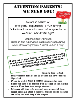 Fillable Online Attention Parents! We Need YOU! Fax Email Print - pdfFiller